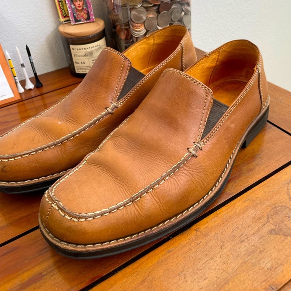 Clarks | Shoes | Clarks Tan Leather Loafers | Poshmark